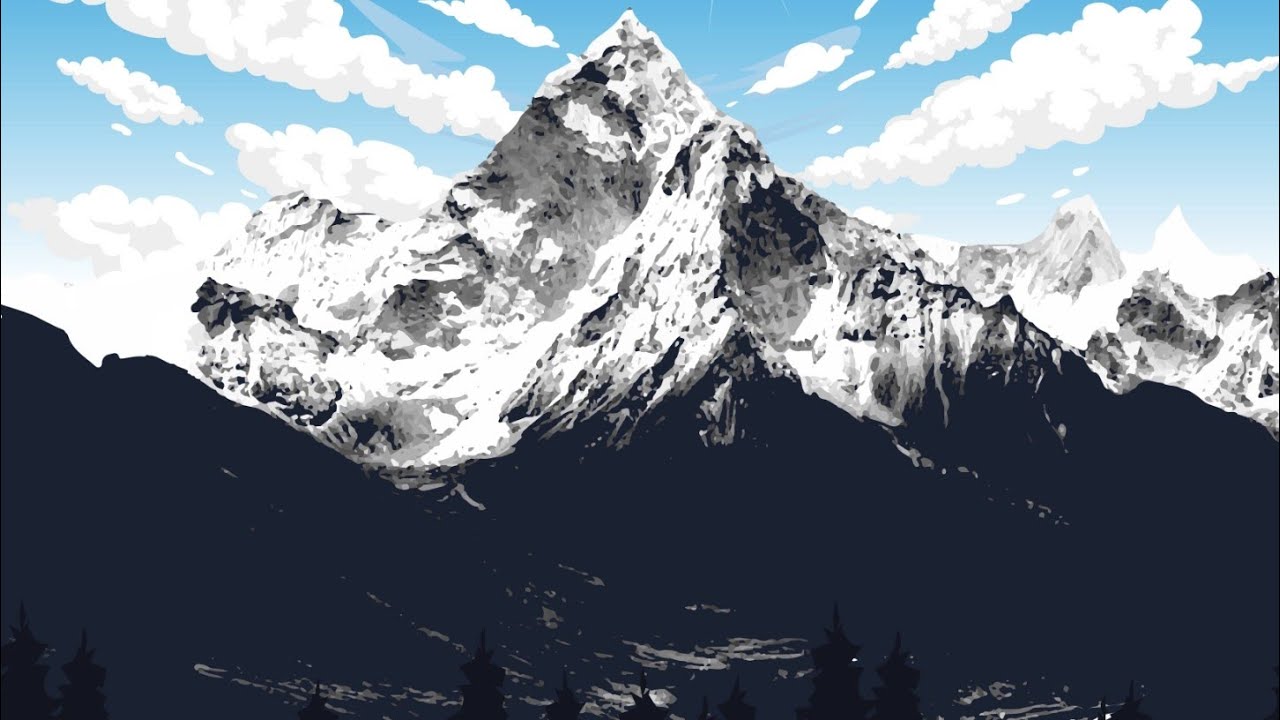How to Draw the Mountain Everest l Pencil Drawing of Mount Sagarmatha ...