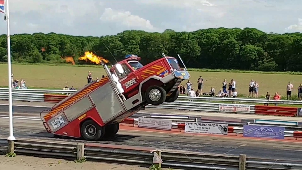 Toddler children fire engine truck wheelie - YouTube