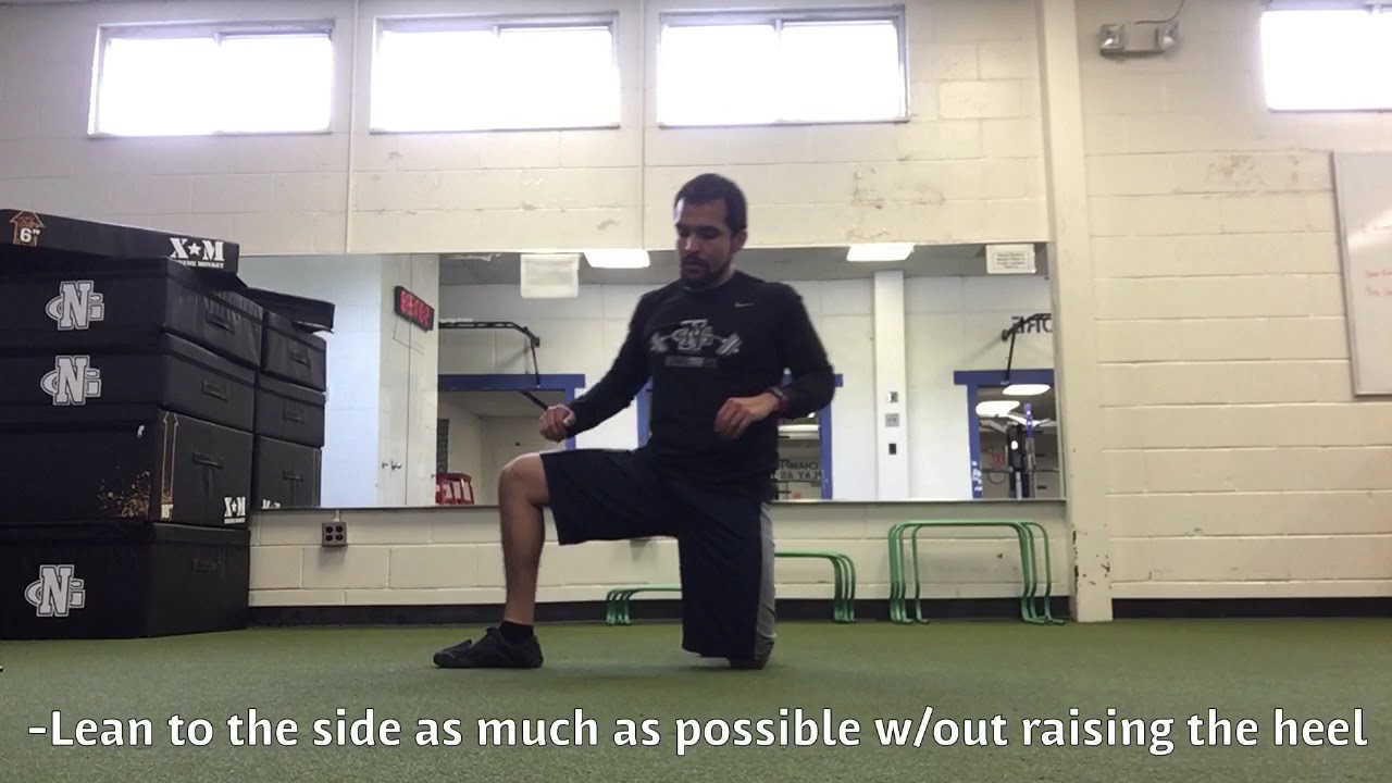 Half Kneeling Groin & Ankle Stretch - YouTube