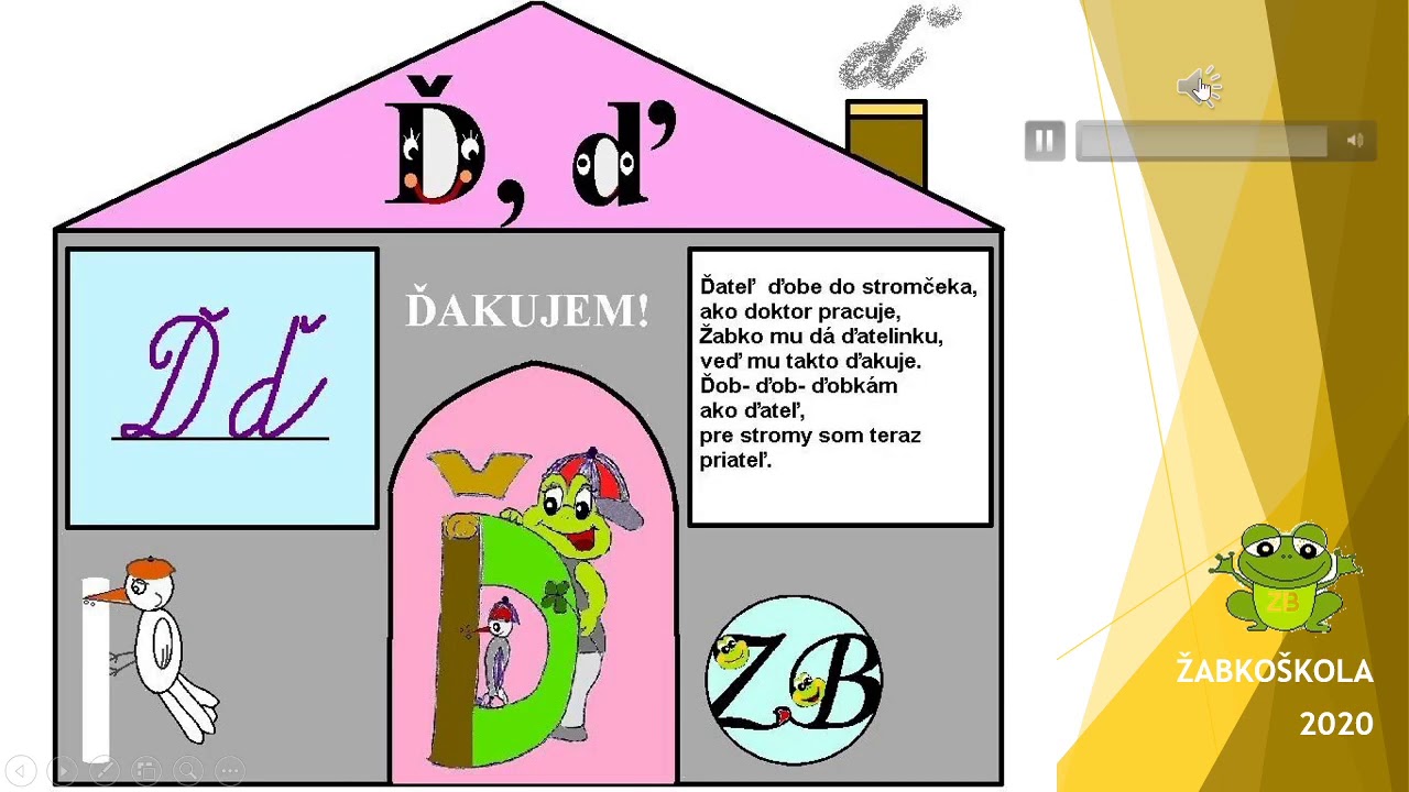 Písmeno Ď - Abeceda - Žabkoškola - YouTube