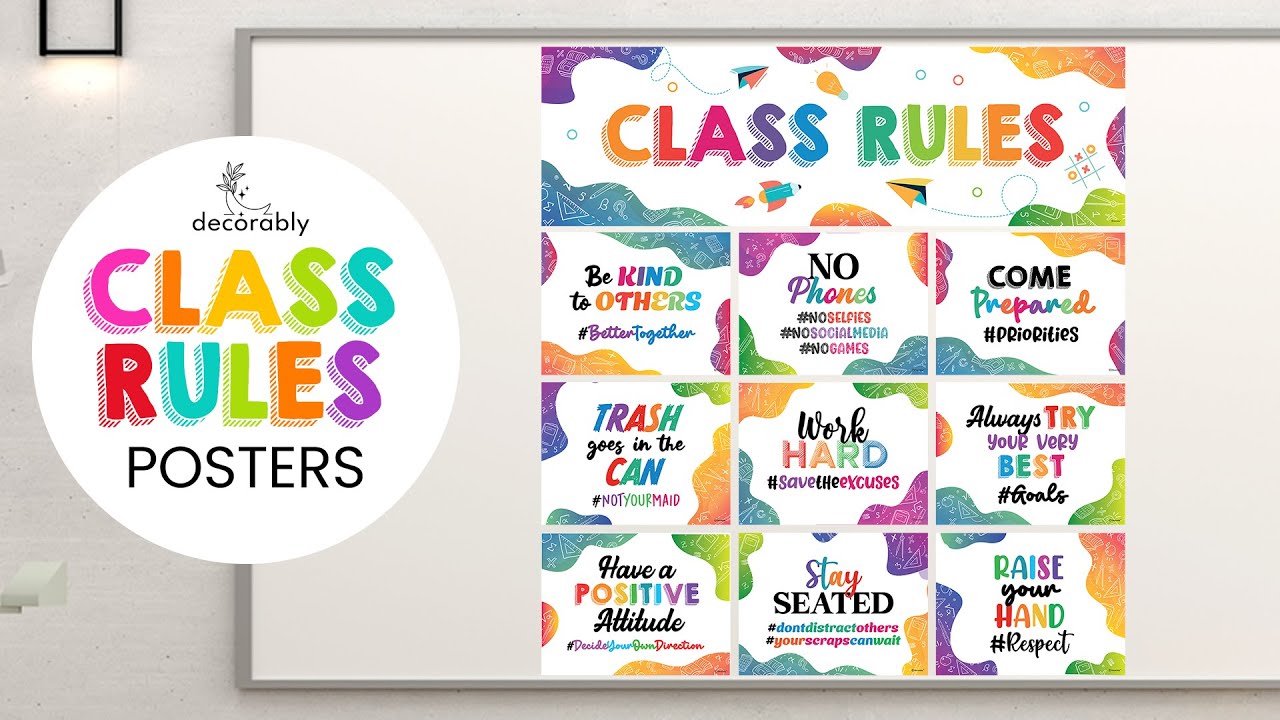 🎨📚 Set Clear Classroom Expectations with Vibrant Classroom Rules ...