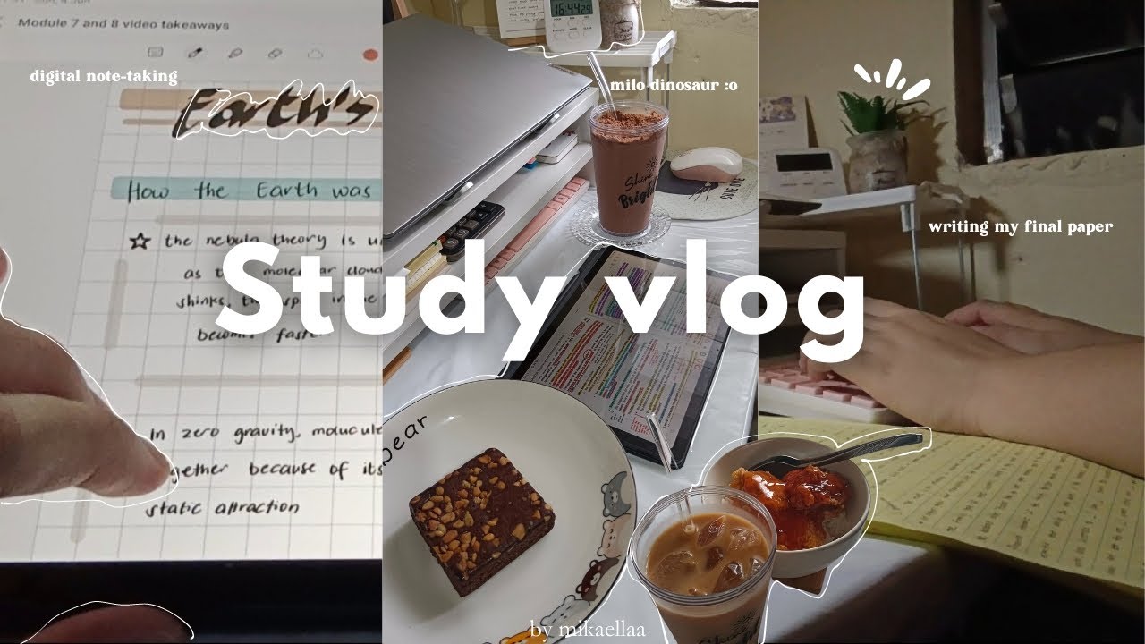 productive study vlog 💻 | writing my final paper, digital notetaking, annotating, coffee, milo ...