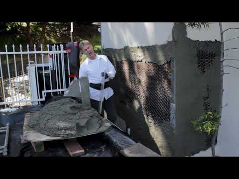 Stucco applications with a cheater and Darby. 