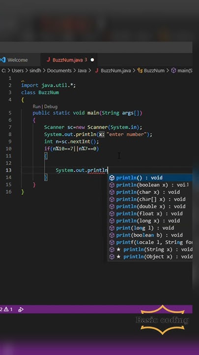 Program To Find Buzz Numbernumber Based Prpgrams Java Basic Coding Java Programming Youtube