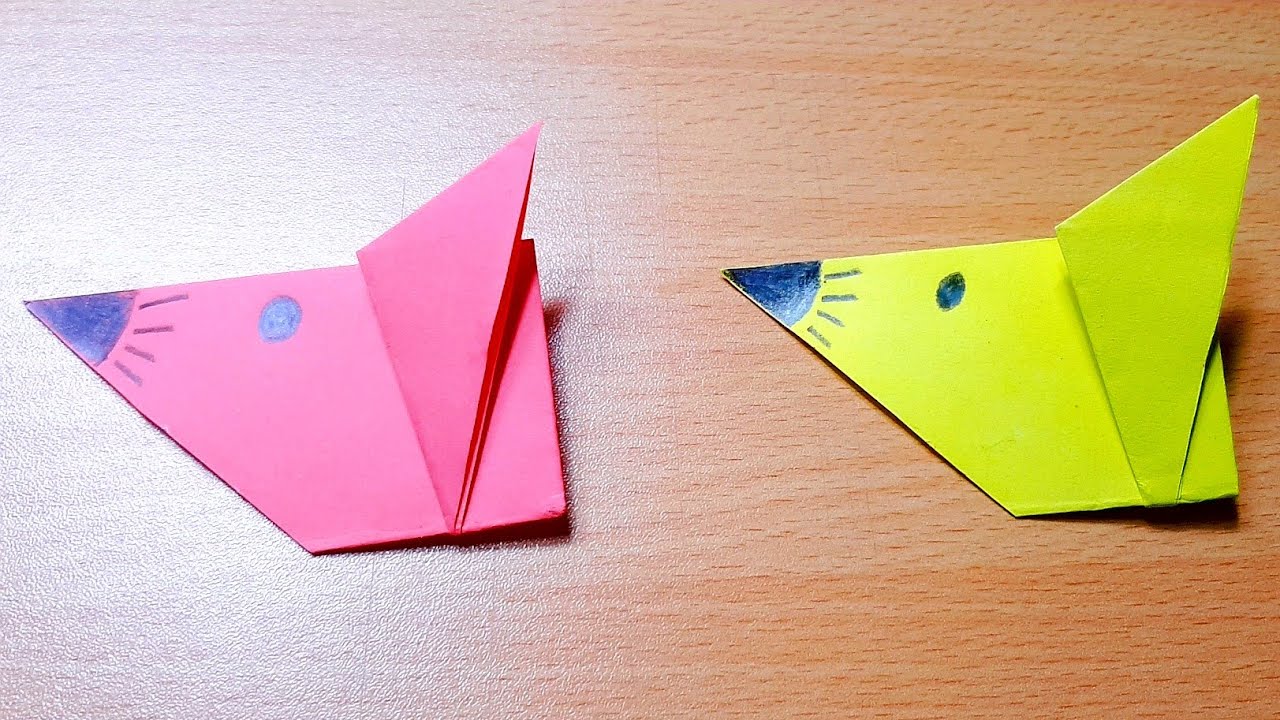 How to make an origami mouse face step by step. - YouTube