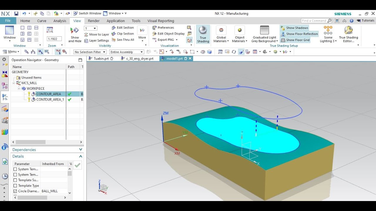 Lập Trình NX CAM # CONTOUR AREA Với Drive & Boundary Drive & Curve on ...