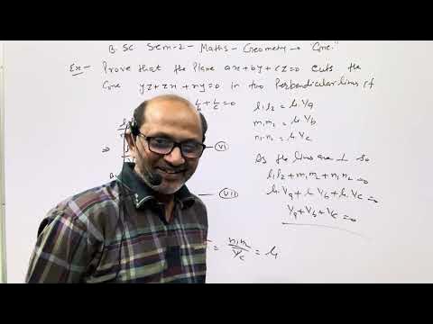 B.SC.SEM-2,Maths;||Geometry,Cone)|| Intersection of cone with a plane through vertex;( Num. #02l ...