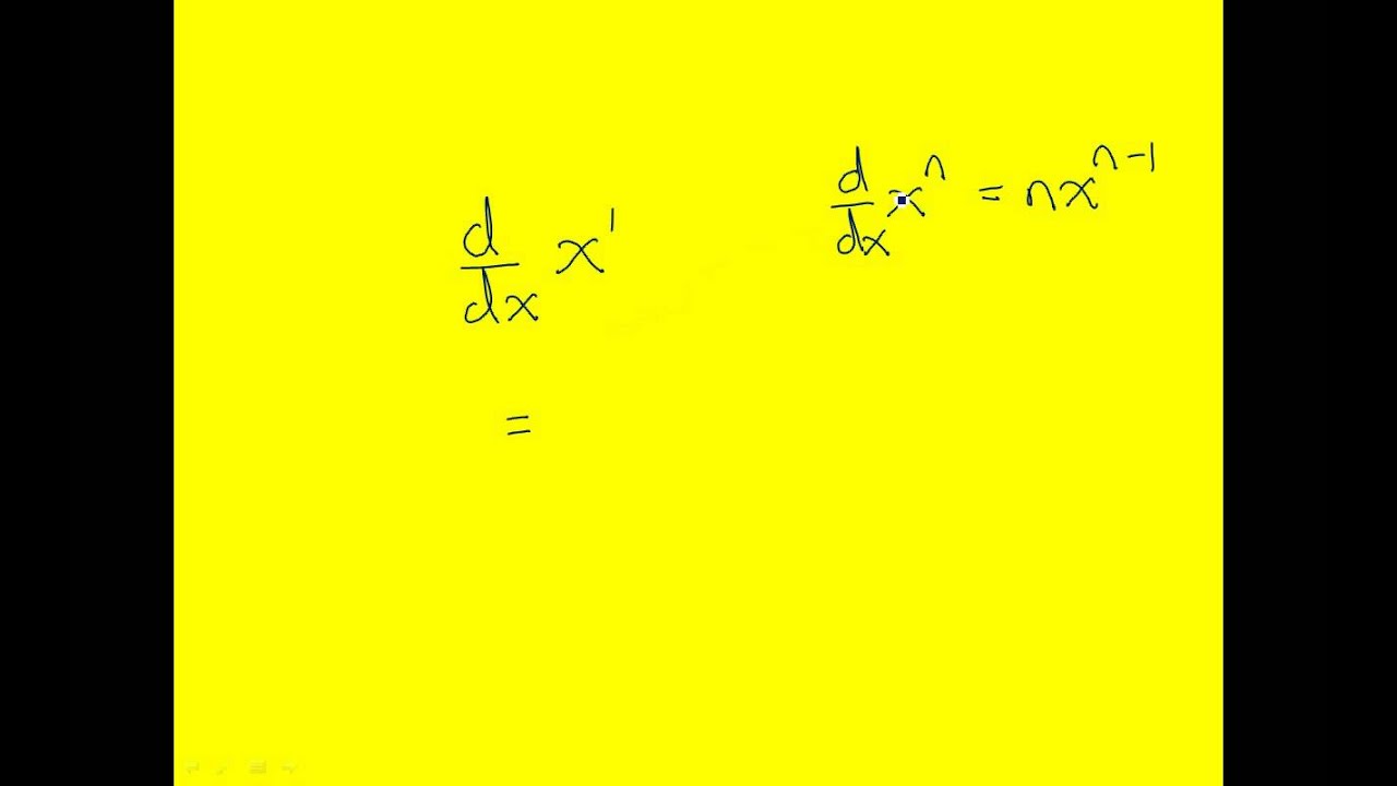 d by dx of x - YouTube