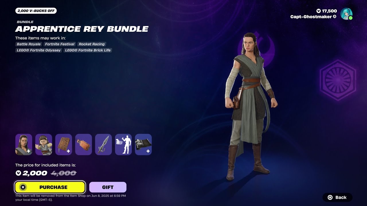 Fortnite item shop new apprentice Rey skin - YouTube