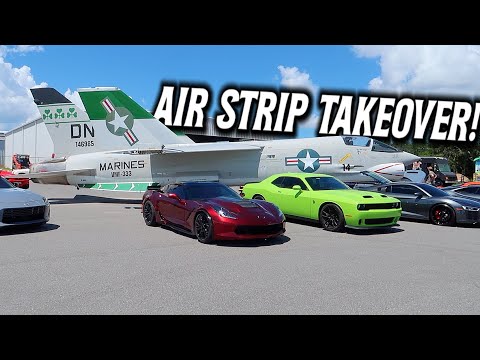 We TOOK OVER the Air Strip with our LOUD Cars! (Jets Everywhere)