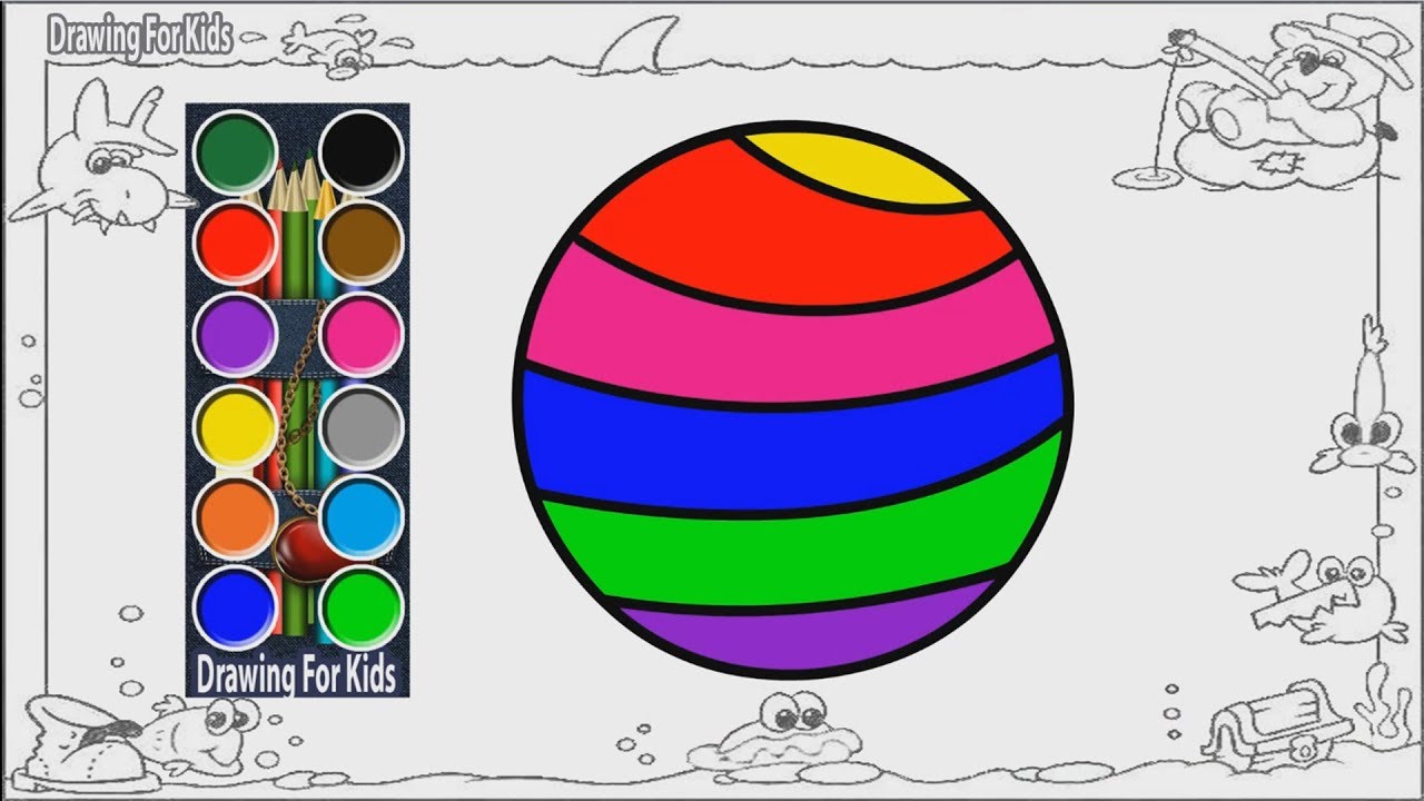 How To Drawing And Painting Ball - Learn Colors - Painting Tutorial ...