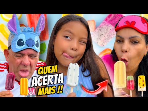 DESAFIO DO PICOLÉ MISTERIOSO , ACERTE O SABOR SEM OLHAR ! * Vai ter que pular na piscina ! *