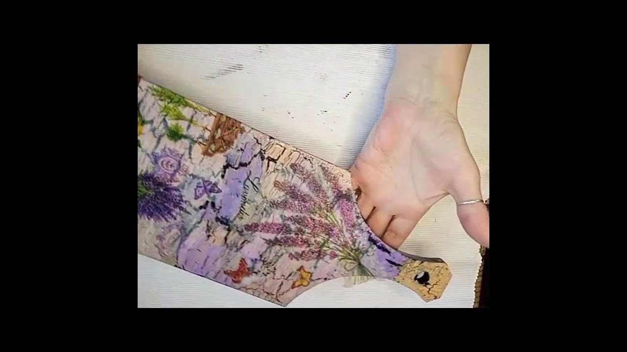Лавандова дощечка.#handmade #декор #декупаж #кракелюр # кухонні дощечки ...