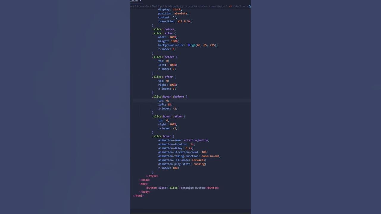 Przycisk Z Efektem Pendulum And Slice W Html I Css Htmlandcss Html5 Html Htmltutorial