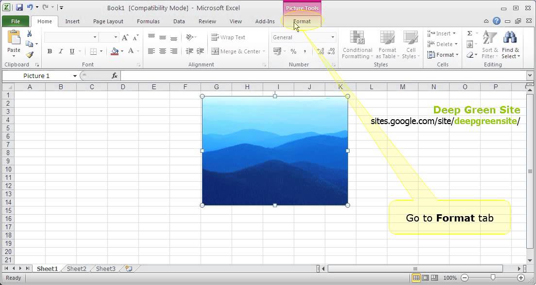 MS Excel 2010 / How to apply artistic effects to picture on worksheet ...