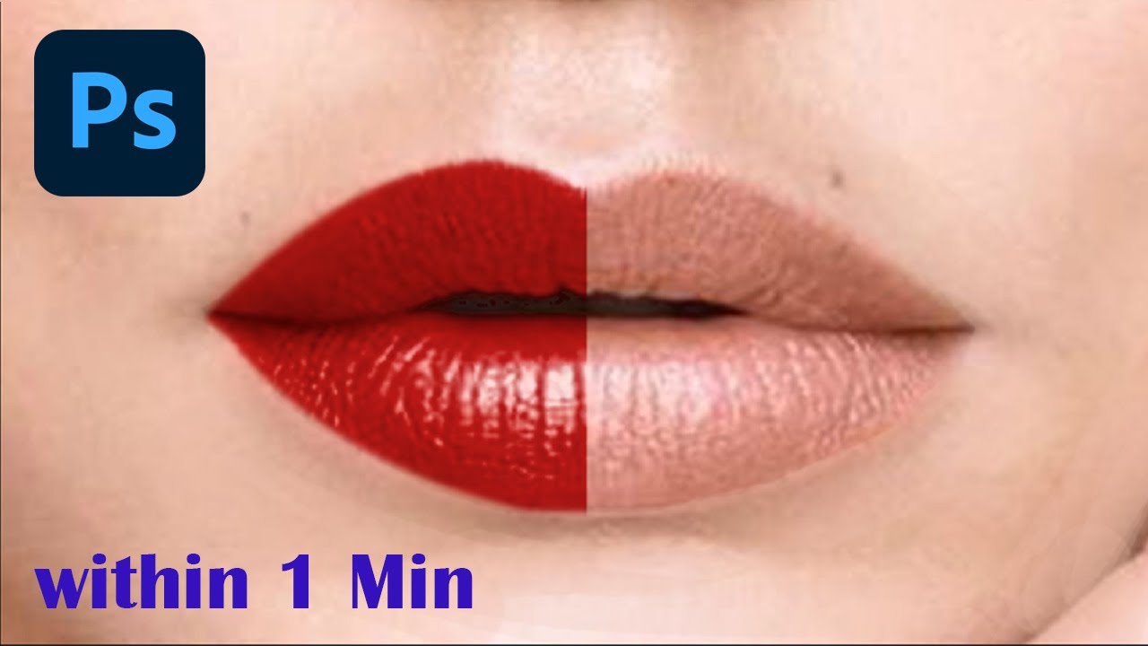 How to add Lipstick in Photoshop । Realistic Lipstick Within 1 Minute ...