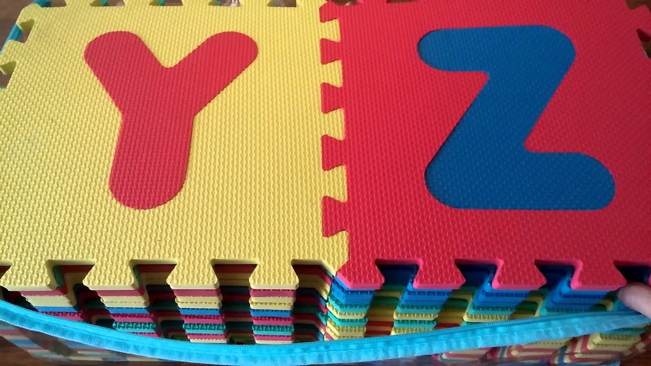 Alphabet and Numbers Foam Puzzle Play Mat, 36 Tiles Review - YouTube