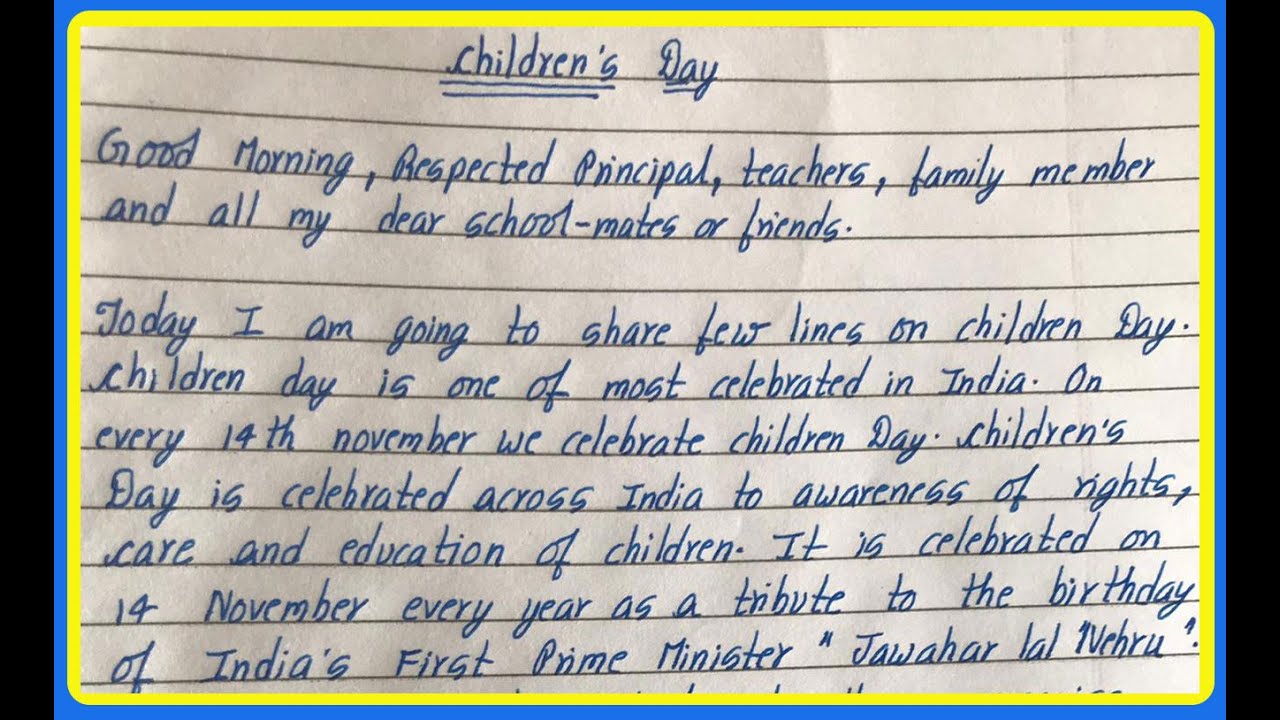 Children Day Essay In English | 14 November Essay | Bal Diwas Essay ...