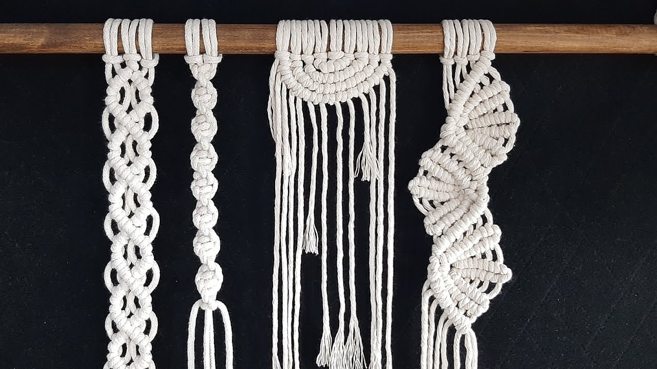DIY Tutorial Easy Macramé knots . Tutorial 4 Figuras en Macramé para ...