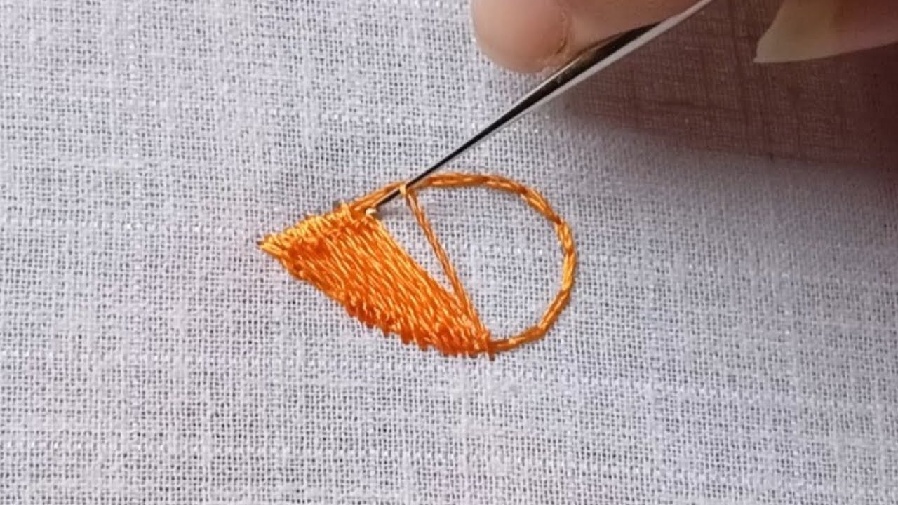 Aari Leaf Filling Stitch Type-2 For Beginners | Leaf Stitch | Aari work Basic Stitch | Maggam ...
