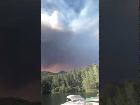 Carr Fire Smoke Seen From WhiskeyTown Lake - YouTube
