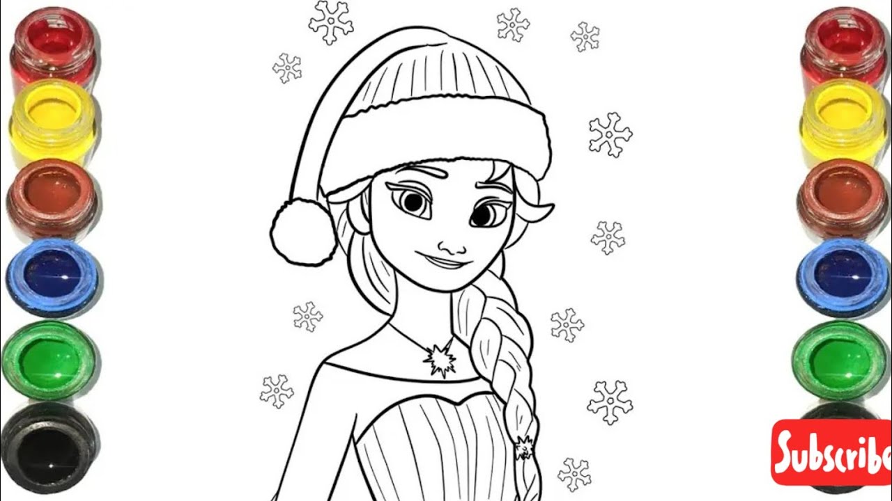 Cute Elsa Frozen Drawing, Painting & Coloring for kids & Toddlers | Let ...