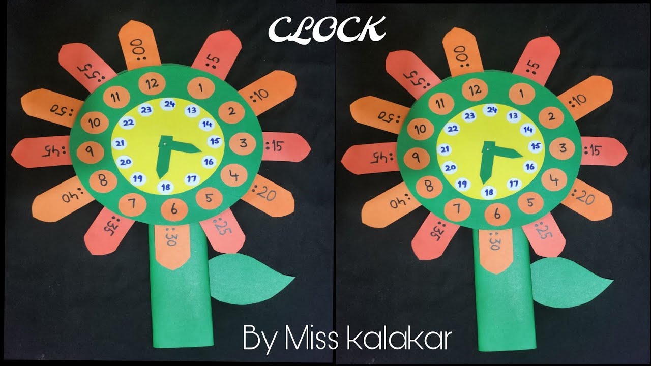 Clock making using card board|clock model idea for school project - YouTube