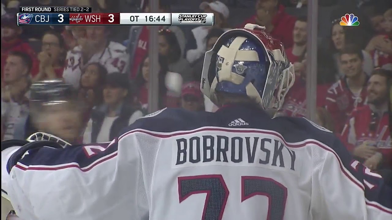 Sergei Bobrovsky Big Save on Ovechkin in OT (2018 ECQF Game 5) - YouTube