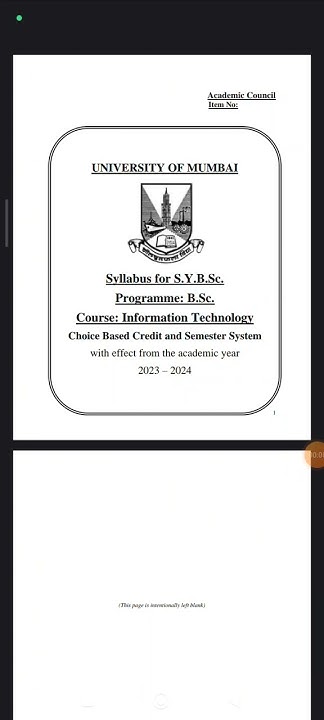 #SY #Bsc IT Updated Syllabus for all #Subjects in 2023-24 - YouTube