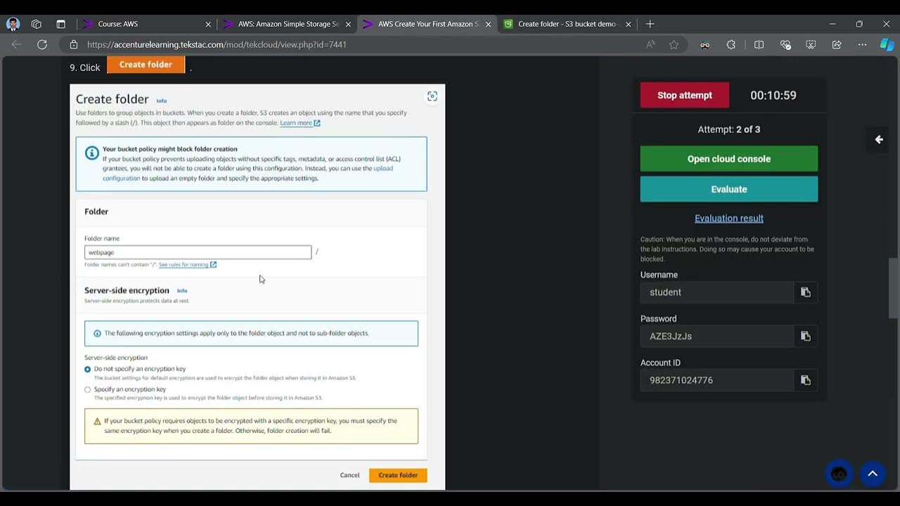 1. AWS Create Your First Amazon S3 Bucket Description and 3 more pages ...