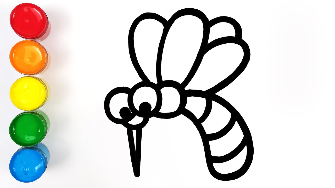 幼儿填色简笔画 一只贪心的吸血蚊子的下场 Easy drawing and coloring a greedy mosquito - YouTube
