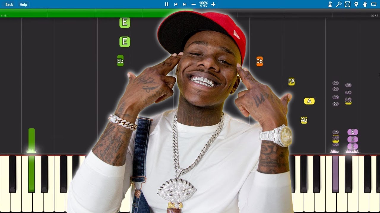 DaBaby - VIBEZ - Piano Tutorial - YouTube