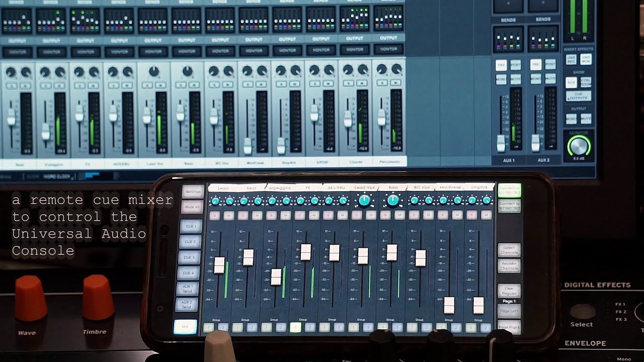 Cuefinger - Cue Mixer for Universal Audio Console via LAN/Wifi - YouTube