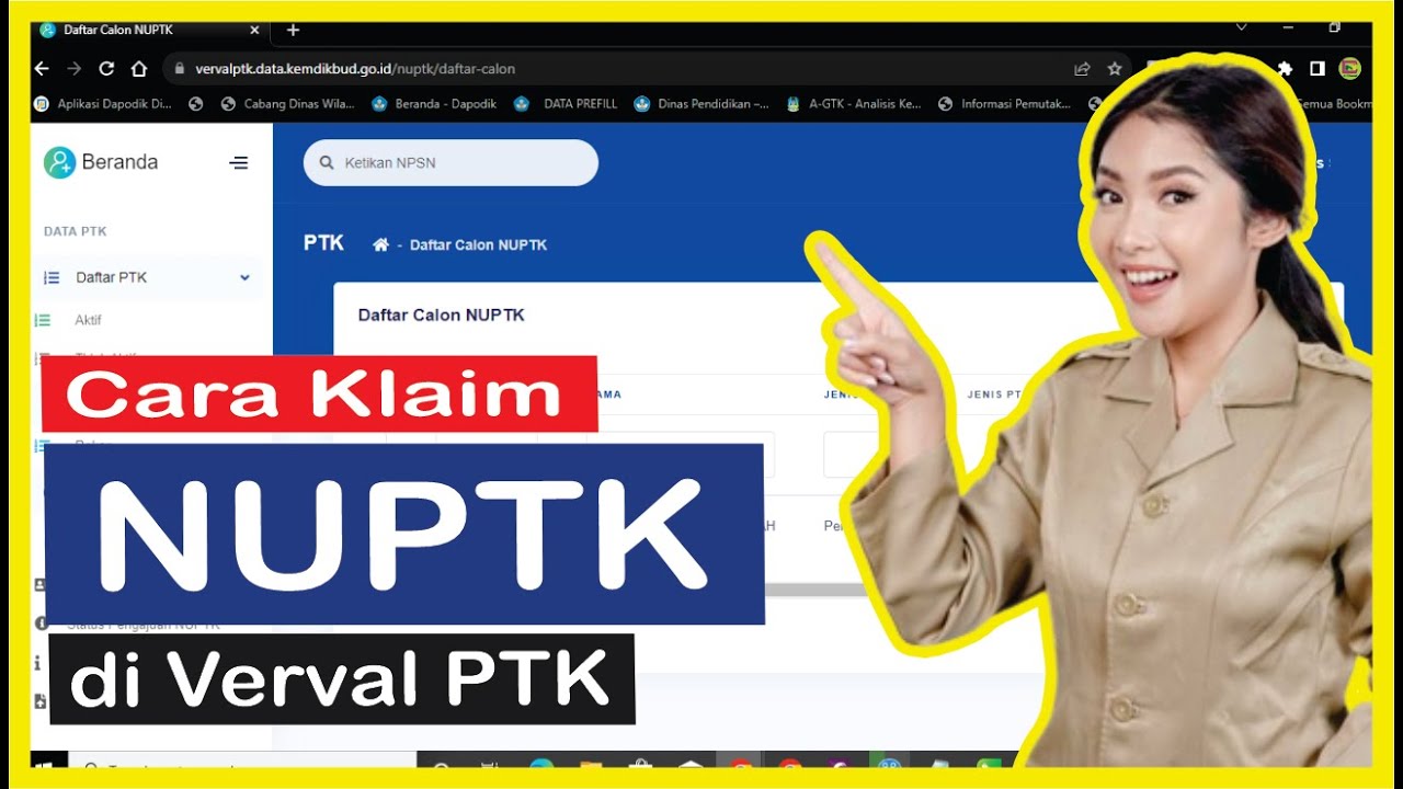 Cara Klaim NUPTK di Verval PTK - YouTube