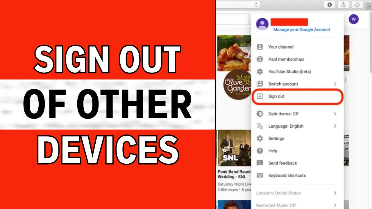 How to Sign Out Of YouTube Account From Other Devices - YouTube