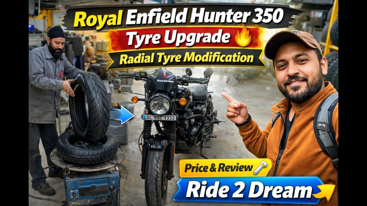 Hunter 350 Tyre modified | tyre changed | Radial tyre | upgrade tyre ...