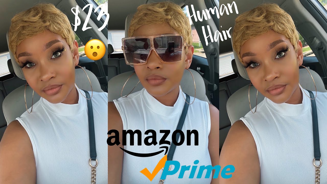 Amazon Prime Wig: $22 Human Hair Blonde Pixie Wig - YouTube