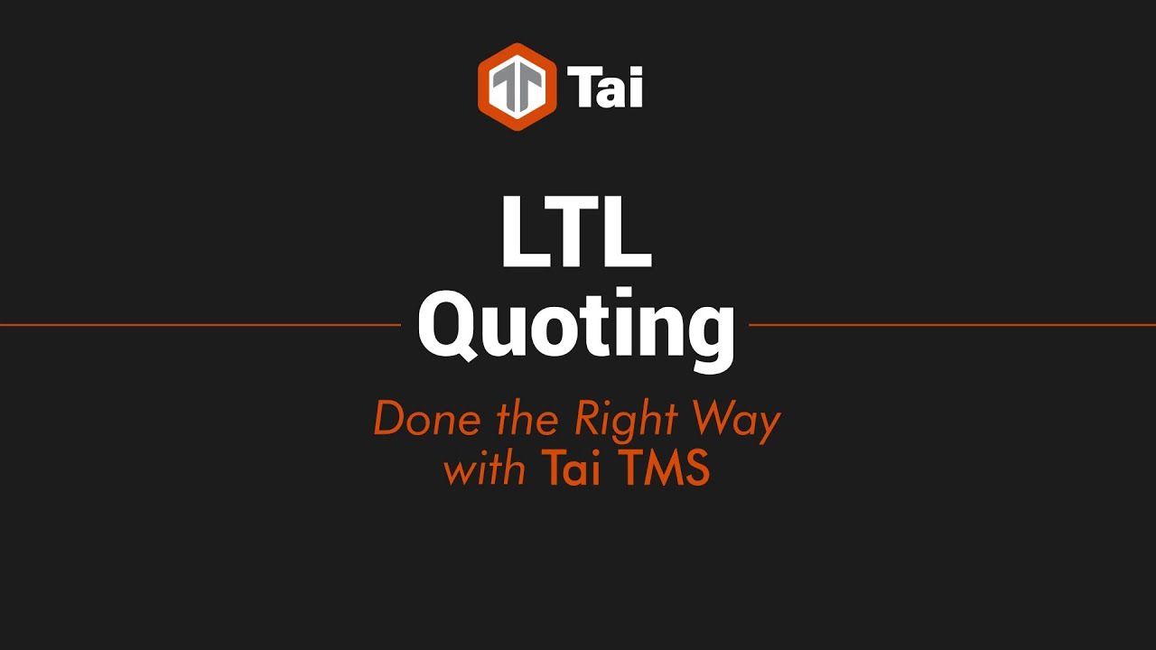 LTL Quoting Done the Right Way with Tai TMS - YouTube