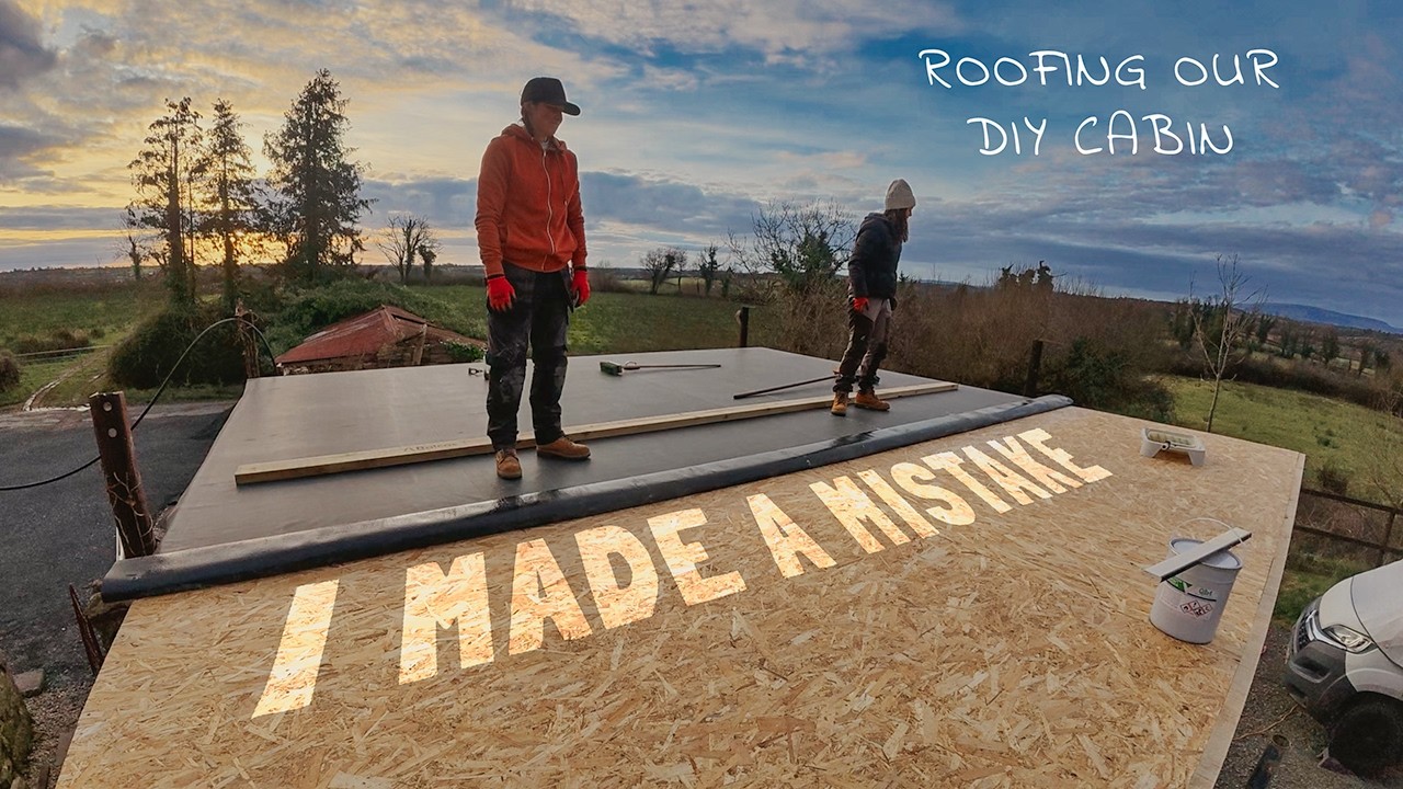 DIY timber cabin build - EPDM rubber roof. - YouTube