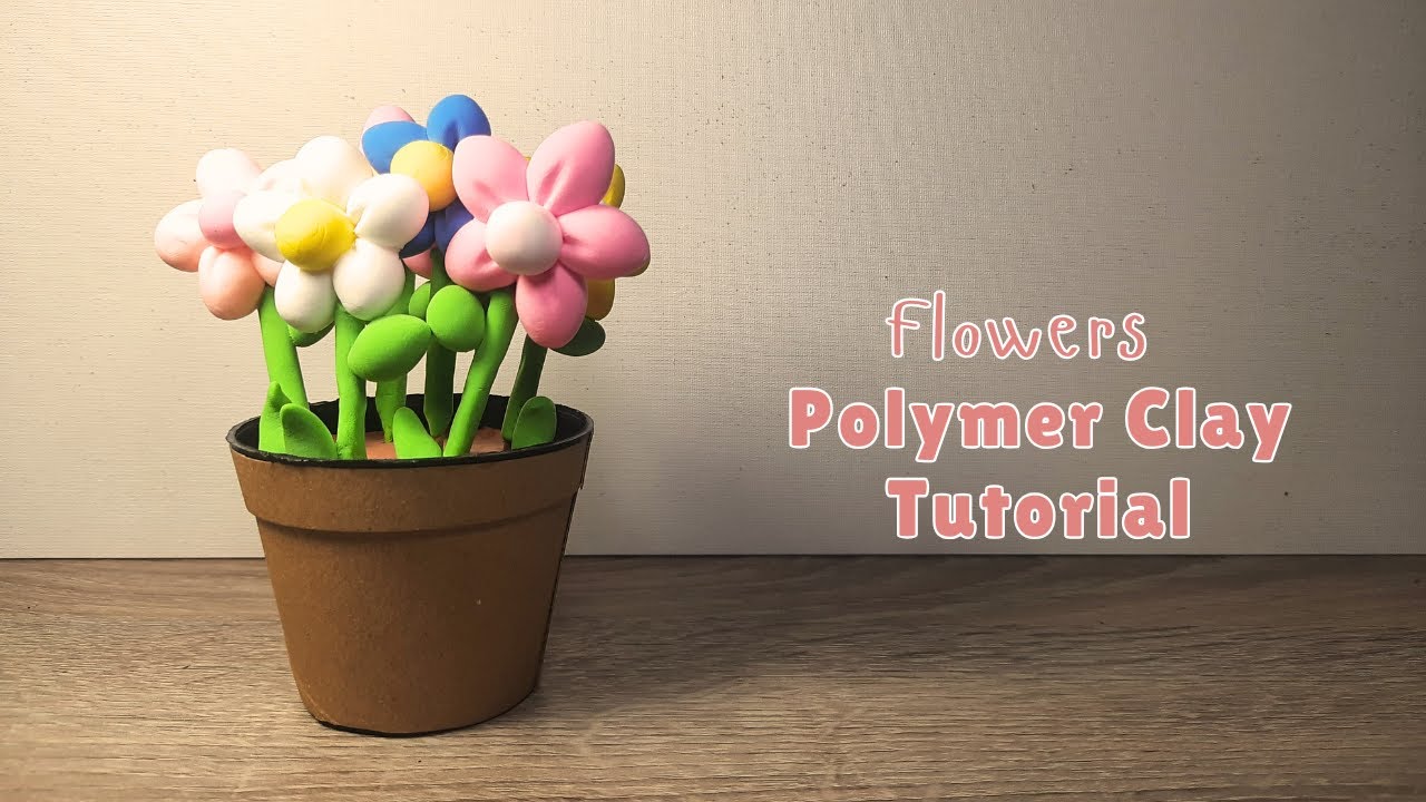 Membuat miniatur bunga cantik dari clay | DIY how to make polymer clay ...