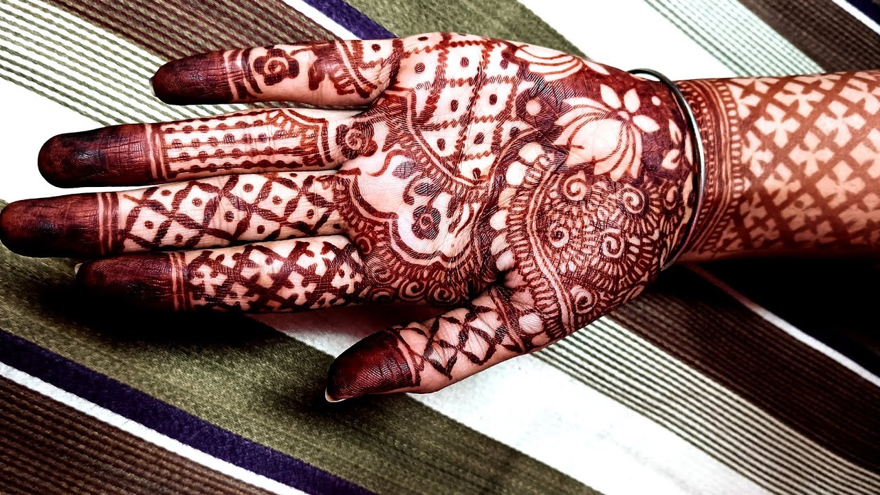 Semibridal Mehandi design||Hand mehandi design - YouTube