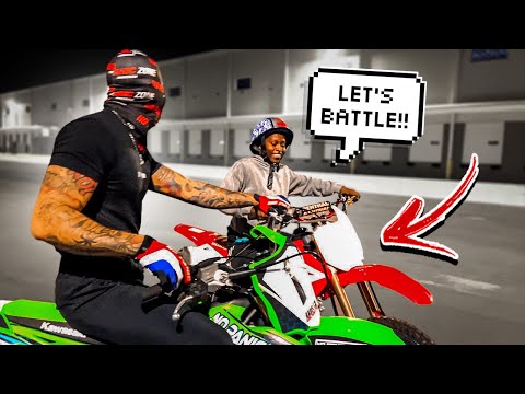 13 YEAR OLD KID CALLS ME OUT TO A WHEELIE BATTLE ! | BRAAP VLOGS
