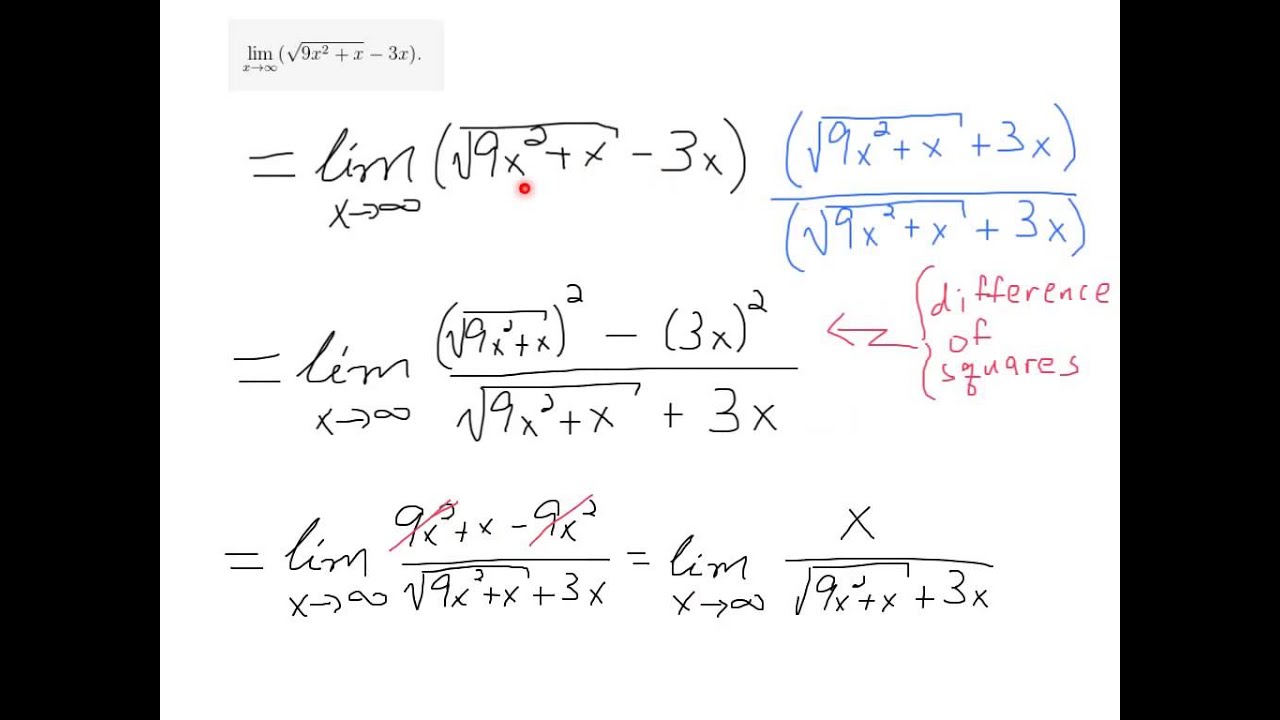 Limit At Infinity With Square Root YouTube