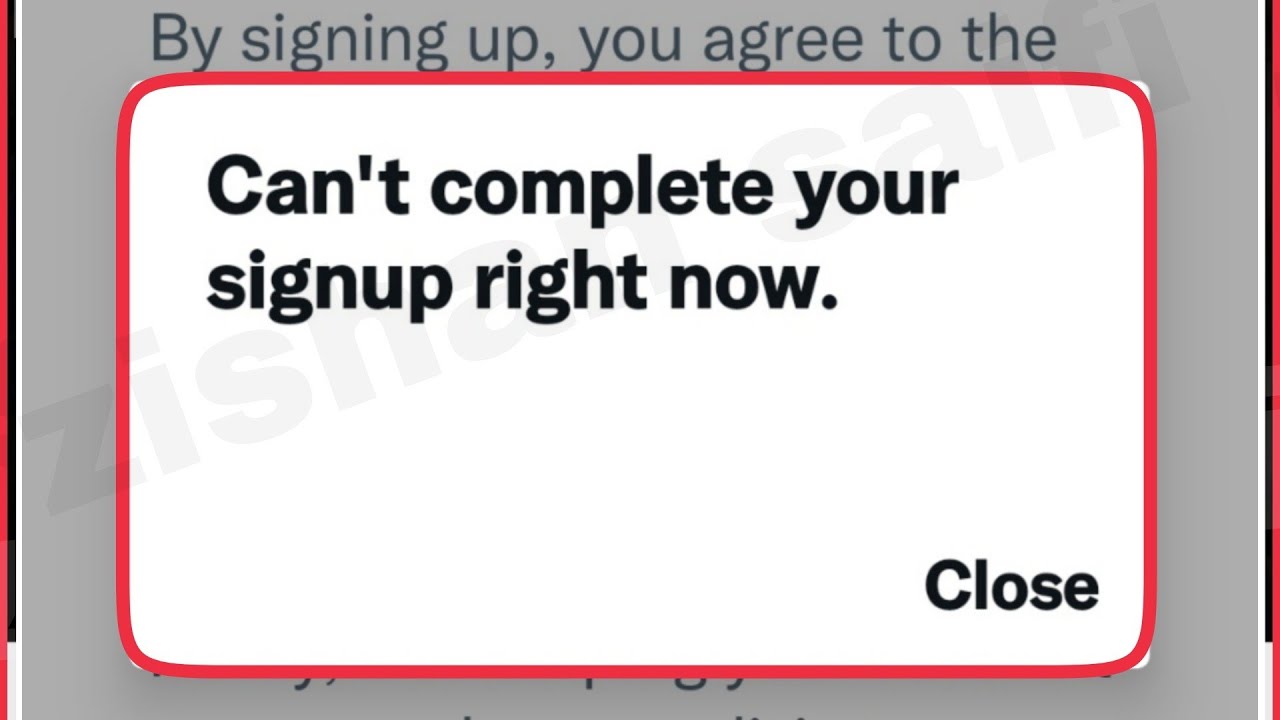 Twitter X Fix Can't complete your signup right now. problem solve - YouTube