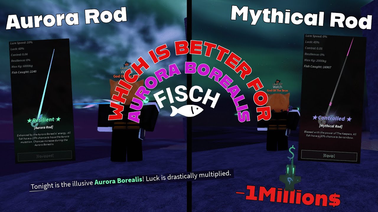 Aurora Rod VS Mythical Rod In AURORA BOREALIS, Which Is Better? - Fisch ...