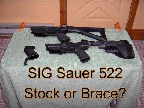 SIG 522 pistol brace vs stock - YouTube