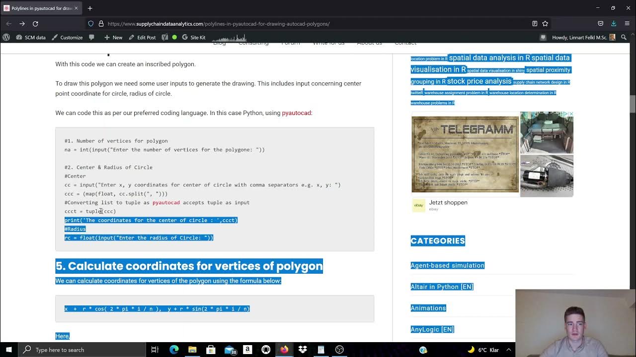 Polylines and polygons using pyautocad for AutoCAD - YouTube