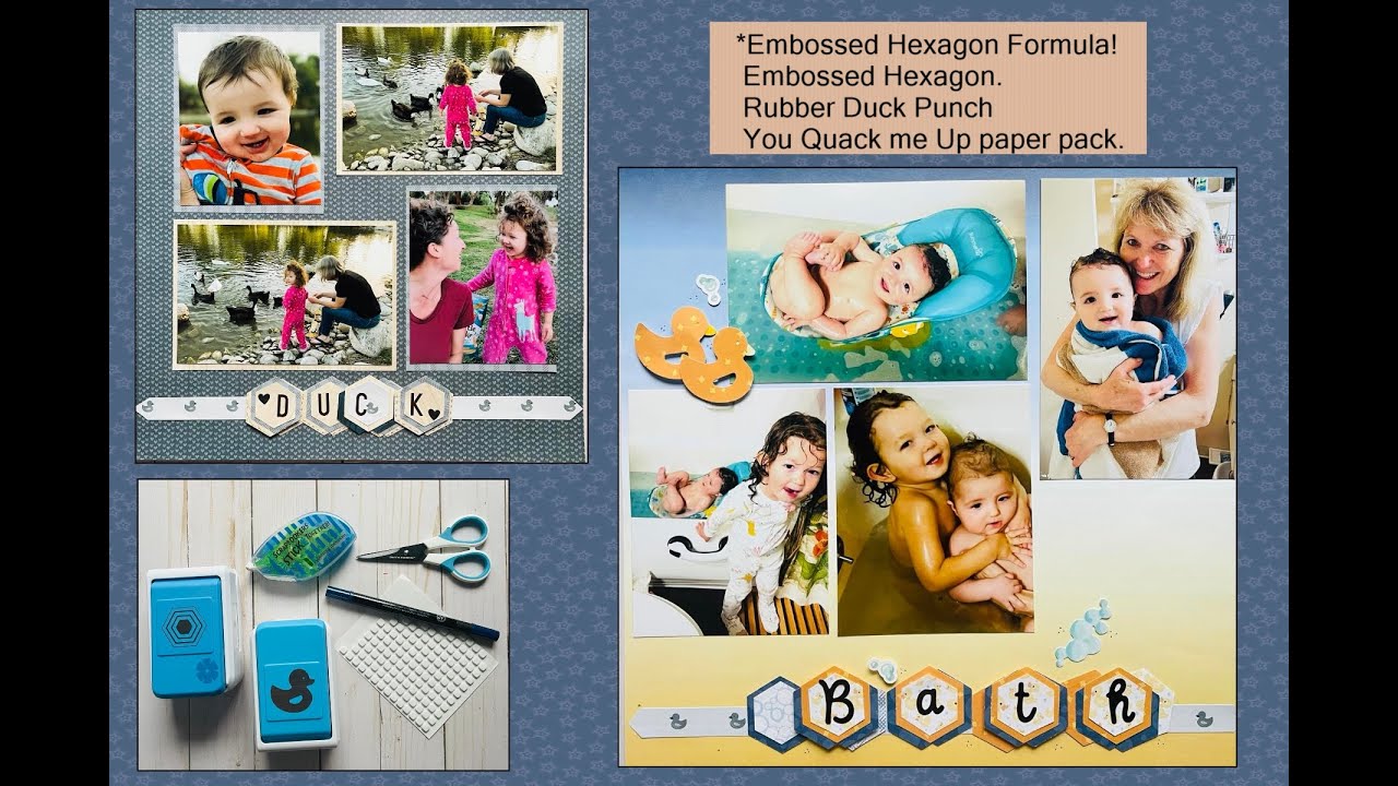 Make a splash at bath time with this layered border! Uses Hexagon, Duck ...