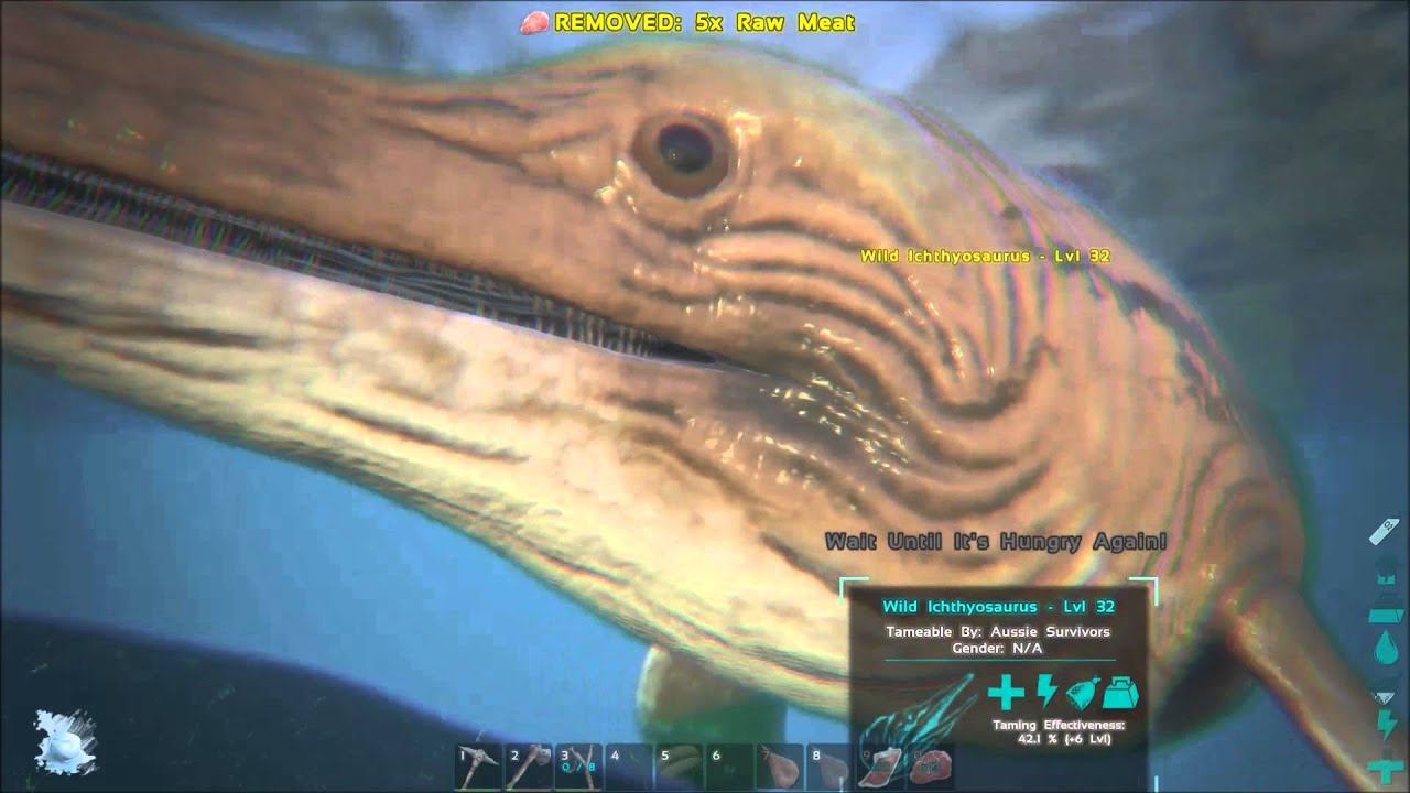ARK: Survival Evolved - Ichthyosaurus Taming - YouTube