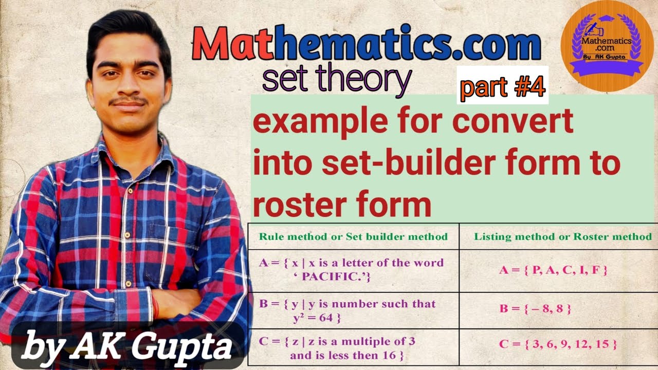 example for convert into Set-builder form to roster form for 11th, 12th ...
